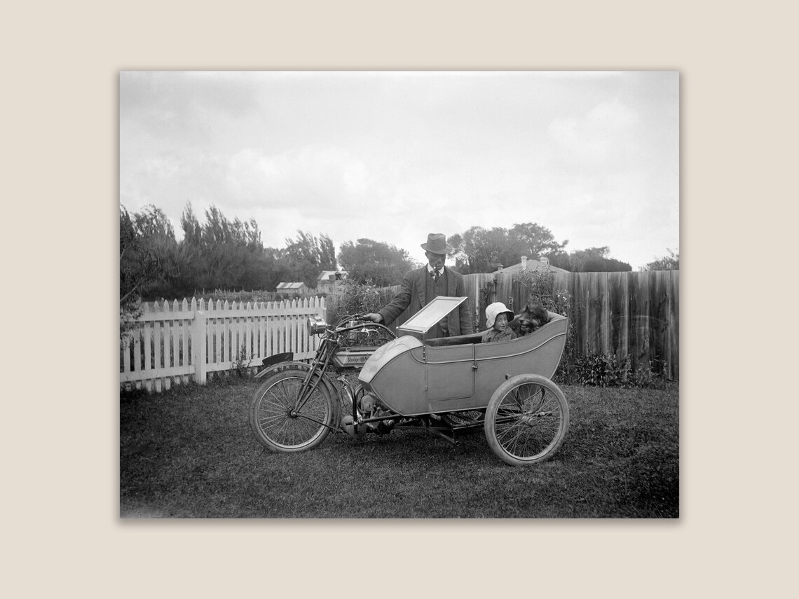 Rudge Motorcycle With Sidecar, Early 1910's. Restored Black & White ...