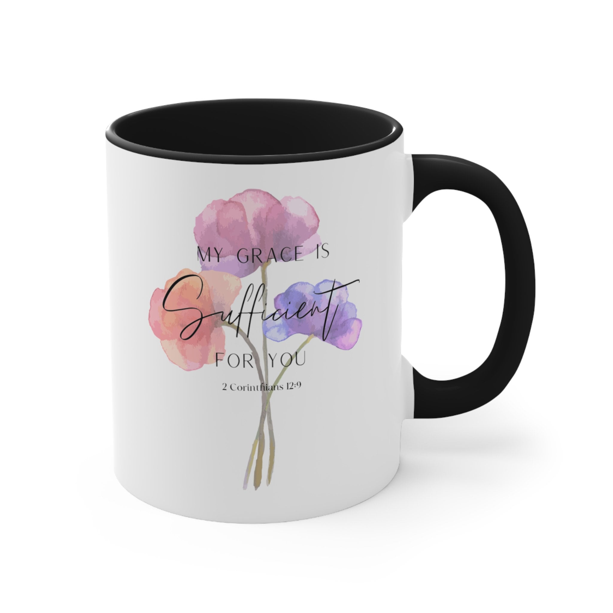 Bible Scripture Mug 2 Corinthians 12:9 My Grace is Sufficient Floral ...