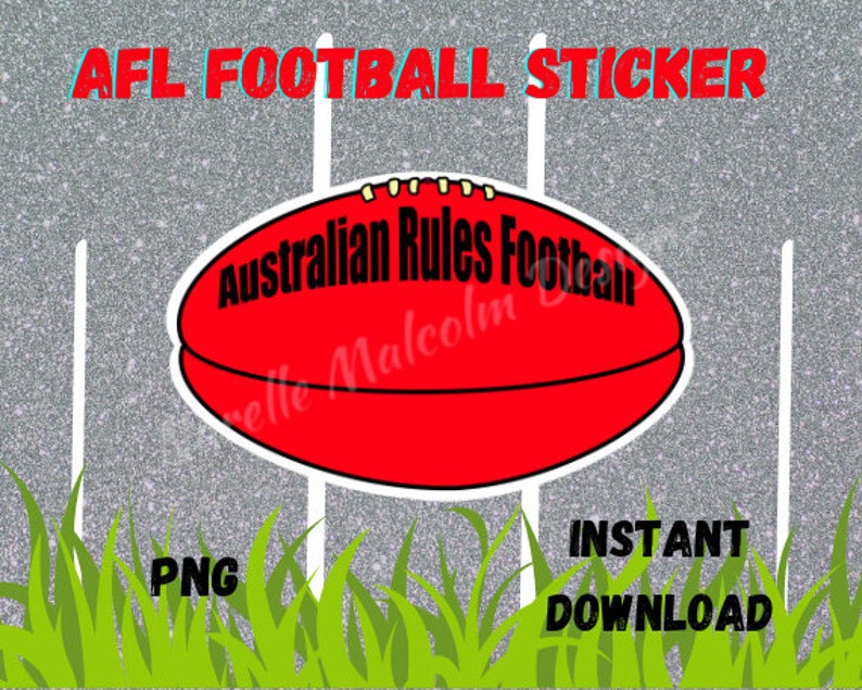Printable Football Sticker, DIY, Australian Rules Football, AFL, Footy ...