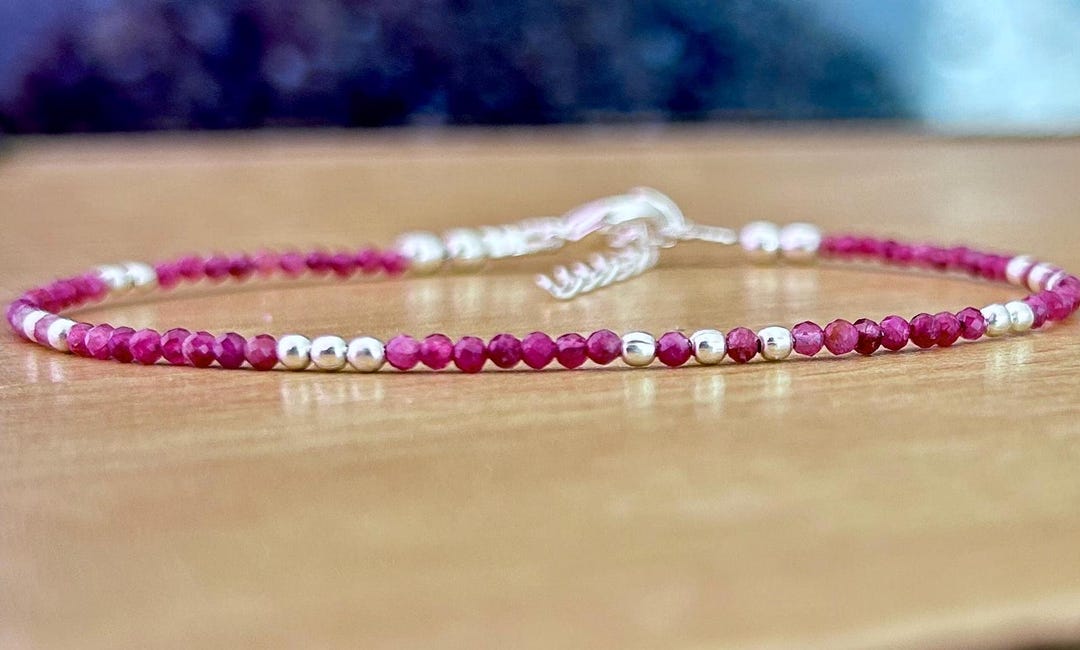 Genuine Ruby Bracelet| Thick Ruby Bracelet| Top Quality Ruby| Beaded ...