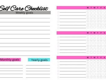 Monthly Self Care Checklist - Etsy