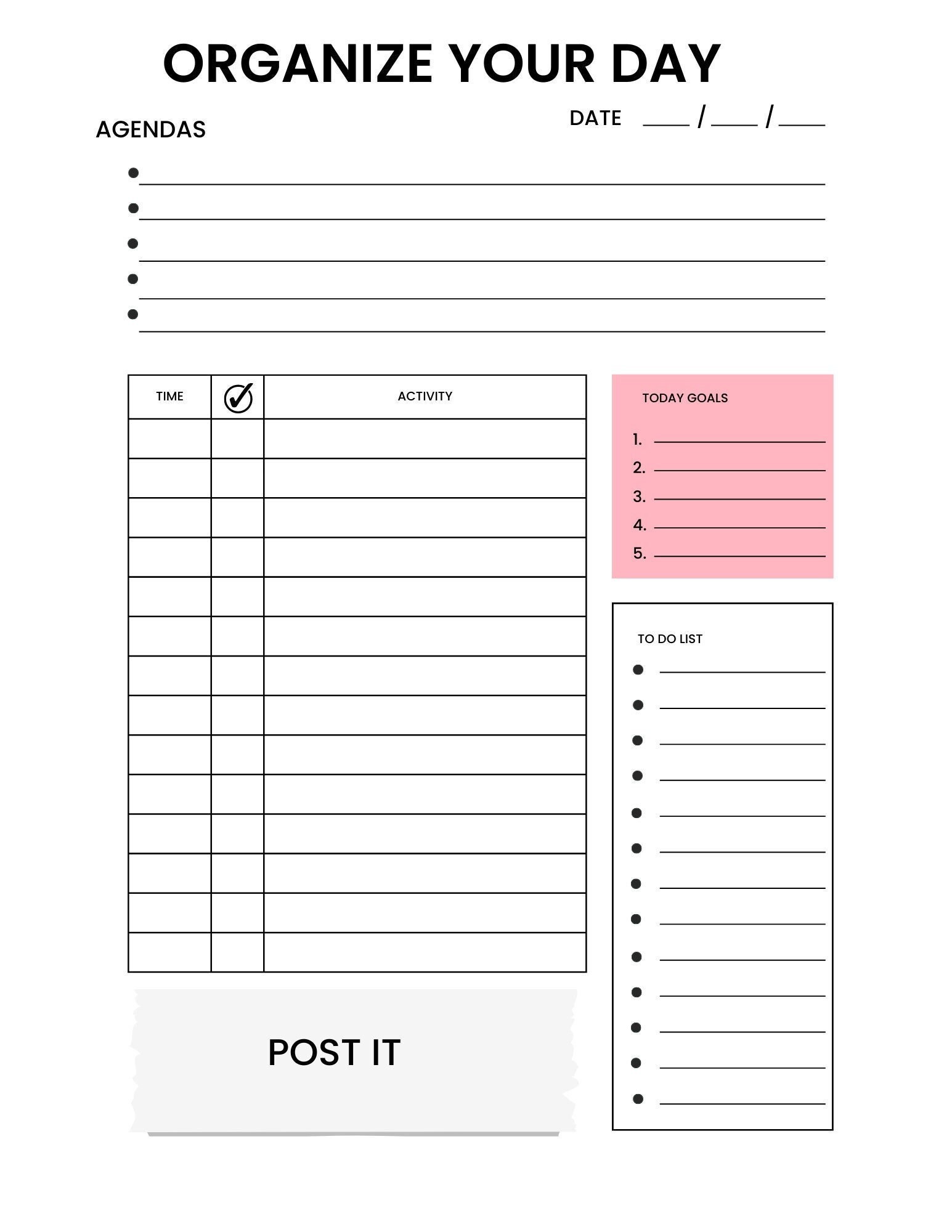 Editable / Printable Daily Planner Instant / Downloadable - Etsy