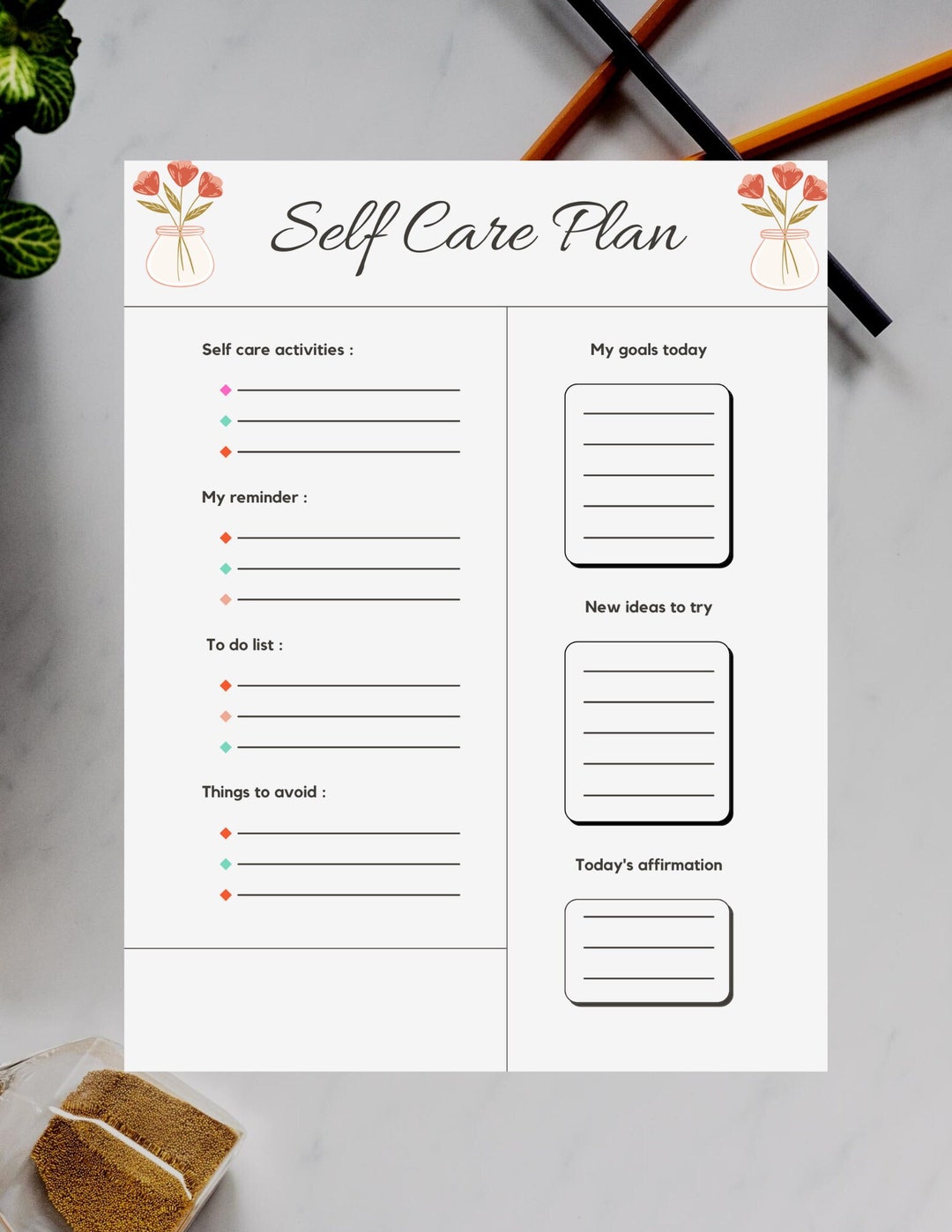 Monthly Self Care To-do-list, Self Care Checklist, Weekly Self-care ...