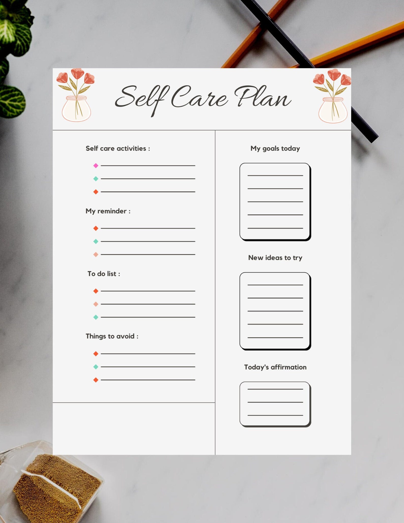 Monthly Self Care To-do-list, Self Care Checklist, Weekly Self-care ...
