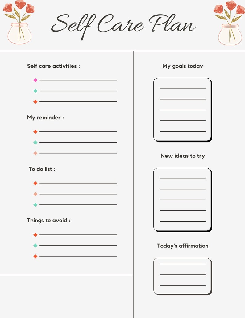 Monthly Self Care To-do-list, Self Care Checklist, Weekly Self-care ...
