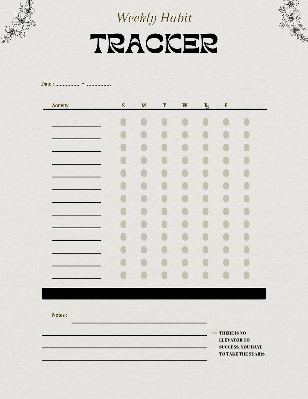 Editable Weekly Printable Habit Tracker Goal Checker Habits - Etsy Canada