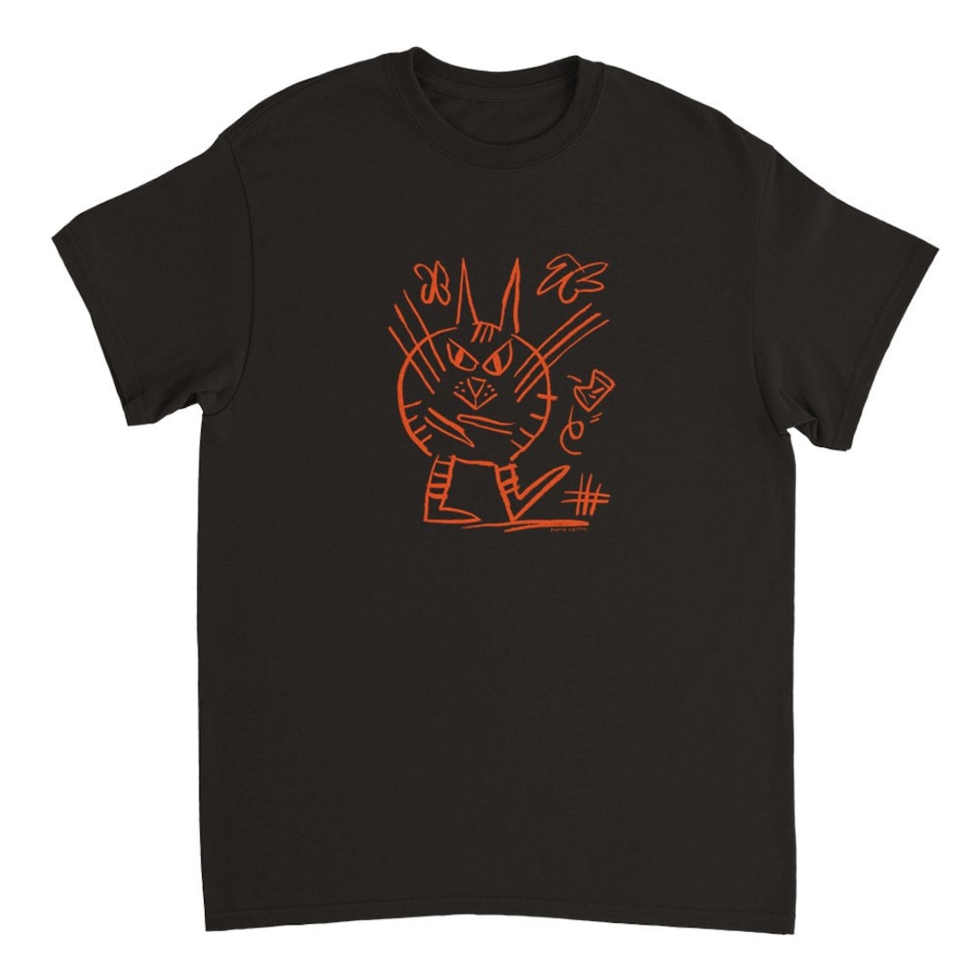 Comfortable T-shirt Punk Cat - Heavyweight Unisex Crewneck - Etsy