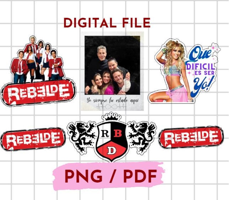 RBD Digital File Stickers | Rebelde Stickers Digital Download PNG / PDF ...