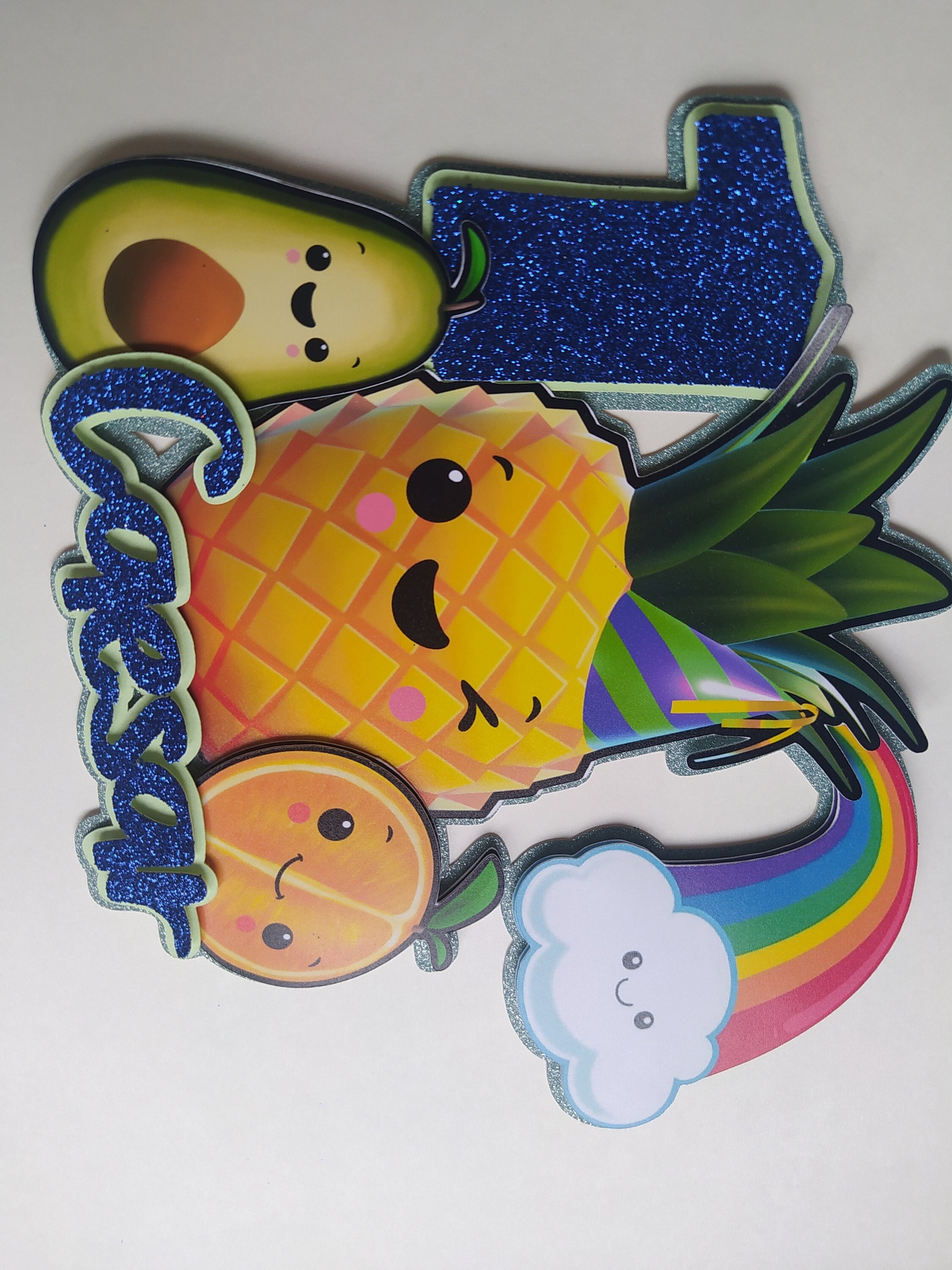 Personalised Hey Bear Sensory Cake Topper | Custom Fruits Cake Topper ...