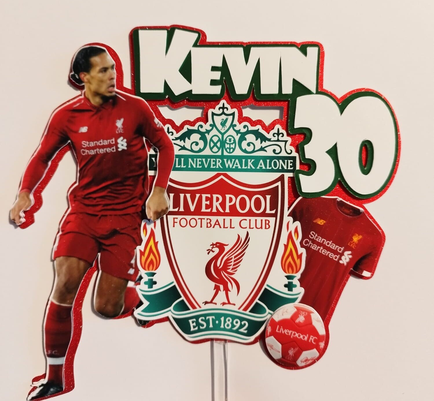 Personalised Liverpool Football Cake Topper | Football Players Virgil ...