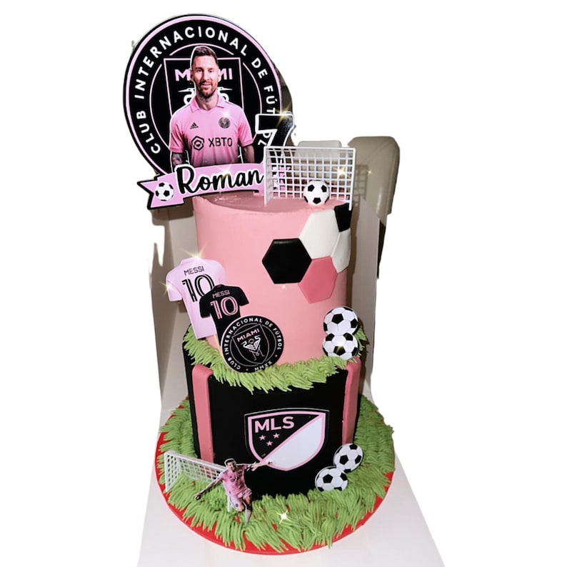 Personalised Messi Inter Miami Cake Topper Inter Miami Futbol Team ...
