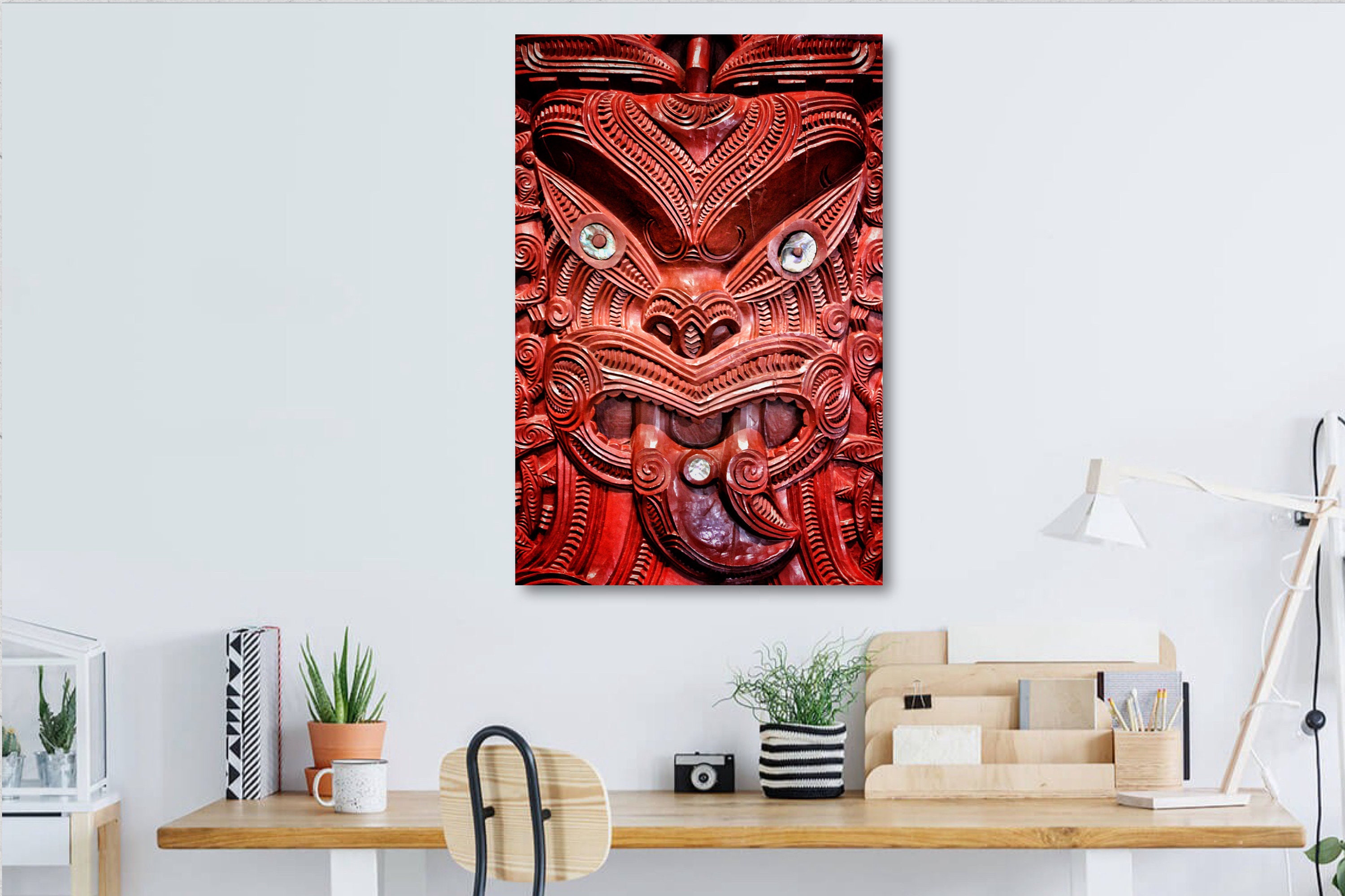 Māori Pouwhenua Carving Digital Print - Authentic Rotorua Whakairo Art ...