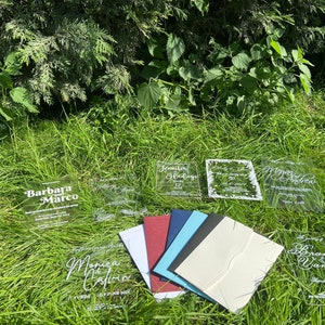 Wedding Invitation, Acrylic Invitations, Frosted Acrylic Invitation ...