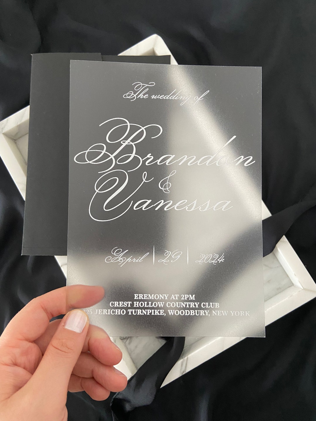 Wedding Invitation, Acrylic Invitations, Frosted Acrylic Invitation ...