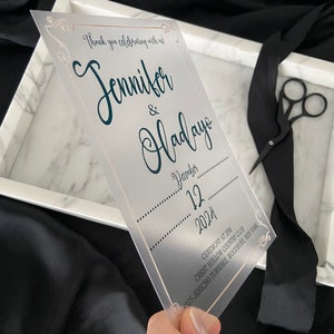 Wedding Invitation, Acrylic Invitations, Frosted Acrylic Invitation ...