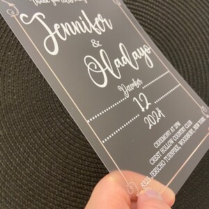 Wedding Invitation, Acrylic Invitations, Frosted Acrylic Invitation ...