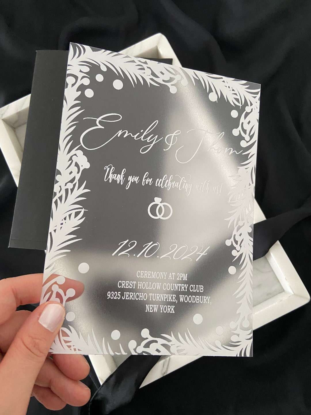 Frosted Acrylic Wedding Invitation: Elegant Bulk Invitations - Etsy