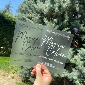 Wedding Invitation, Acrylic Invitations, Frosted Acrylic Invitation ...