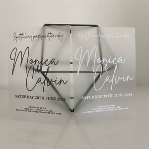 Wedding Invitation, Acrylic Invitations, Frosted Acrylic Invitation ...