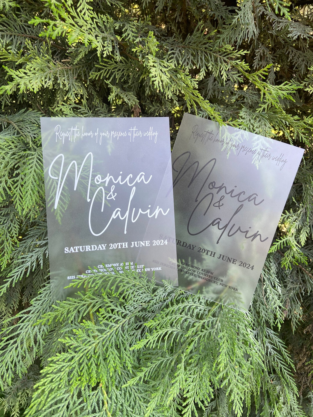 Wedding Invitation, Acrylic Invitations, Frosted Acrylic Invitation ...