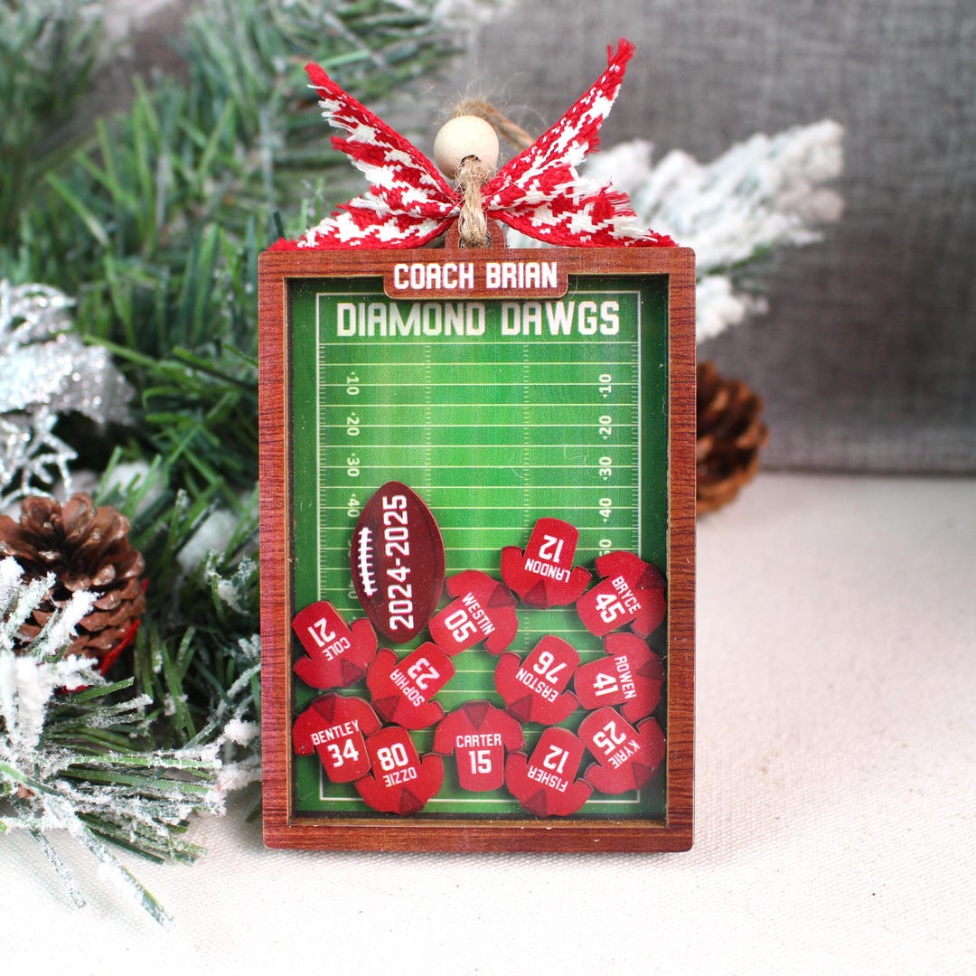 Personalized 4D Football Shaker Ornament, Unique Football Ornament for ...
