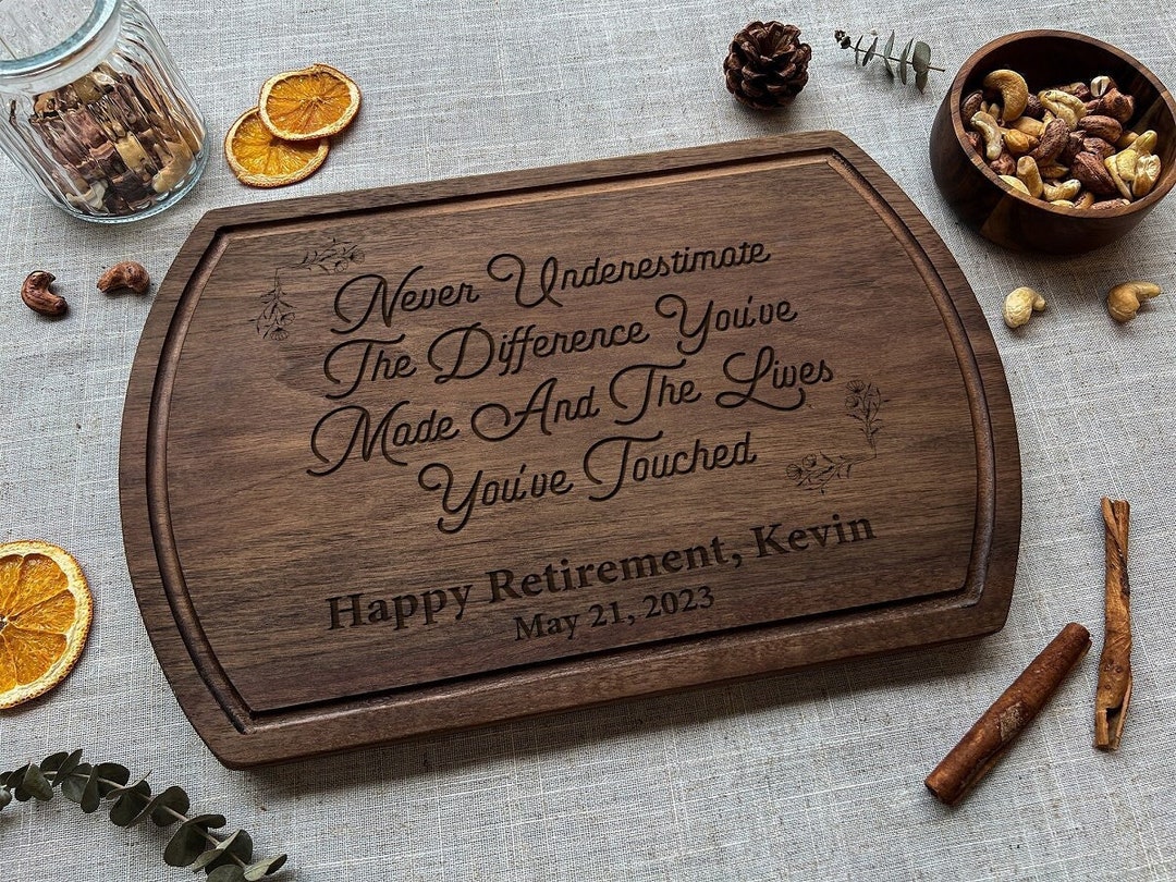 Retirement Cutting Board, Retirement Gift, Happy Retirement Cutting ...