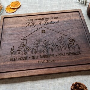 Personalized New Home Cutting Board, Engraved Family Names Charcuterie ...