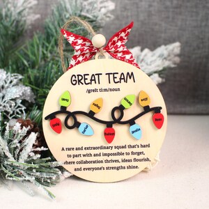 Great Team Ornament, Custom Light Bulb Coworker Christmas Gift ...