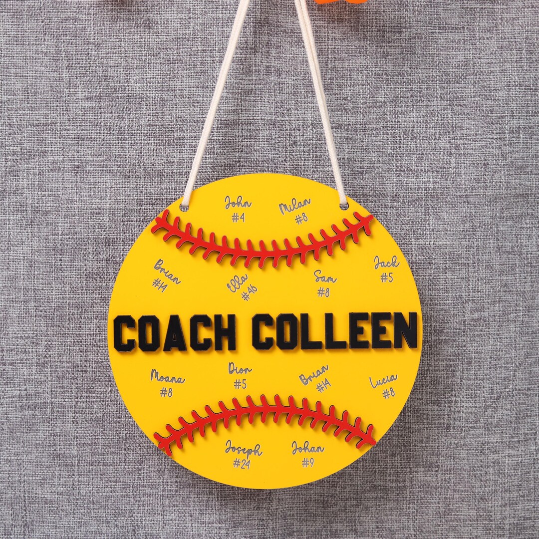 Personalized Softball Baseball Coach Each of Season Team Wood Sign ...