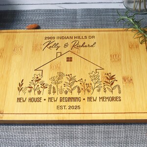 Personalized New Home Cutting Board, Engraved Family Names Charcuterie ...