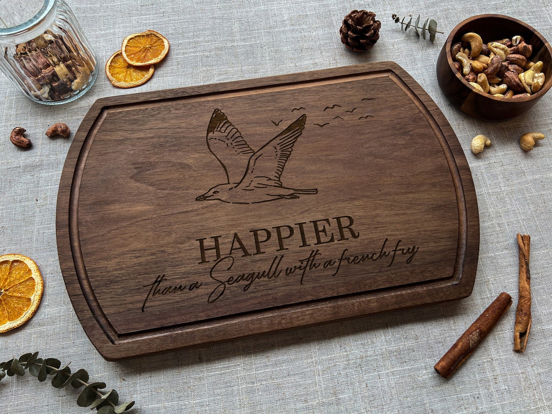 Seagull Beach Cutting Board, Happier Than a Seagull With a French Fry ...