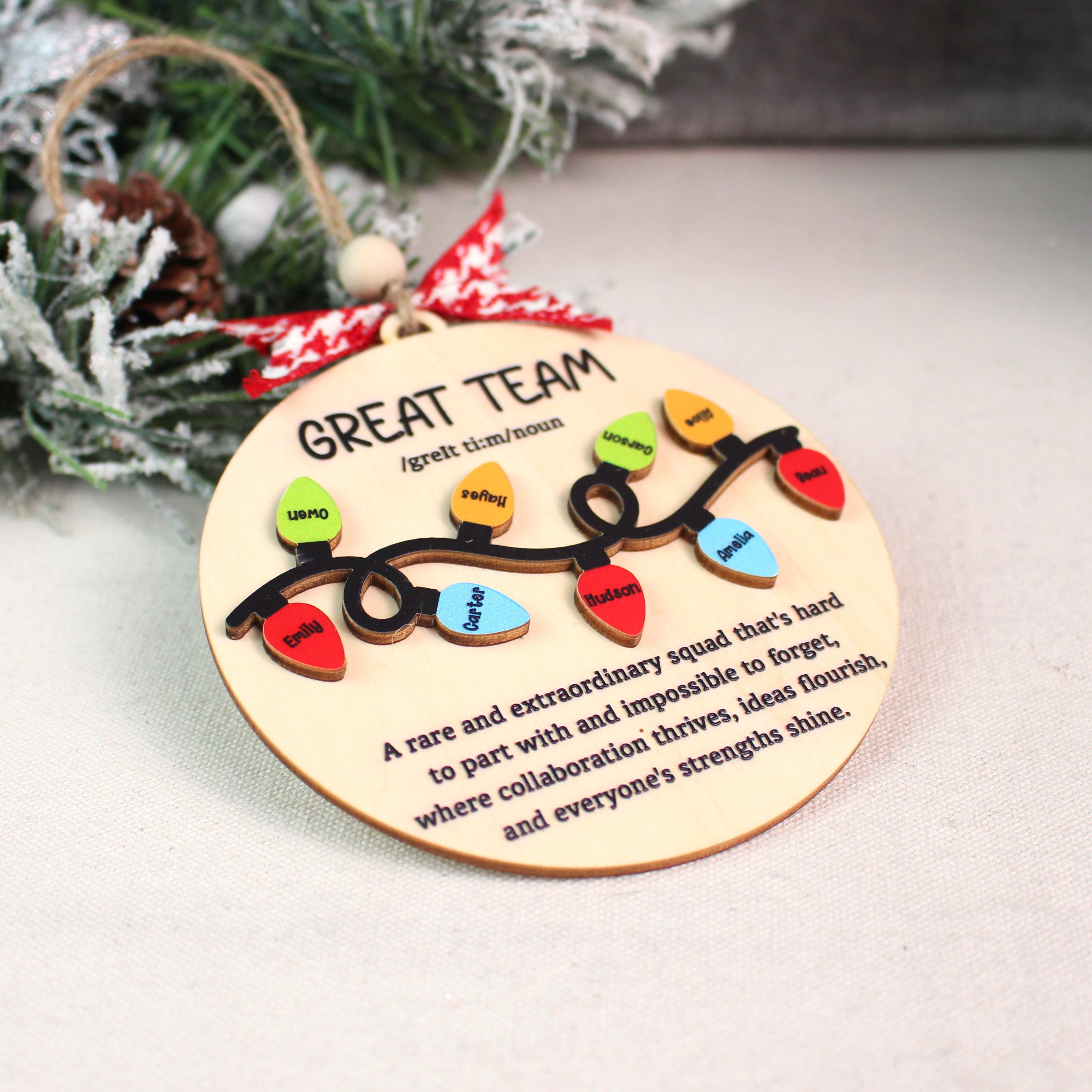 Great Team Ornament, Custom Light Bulb Coworker Christmas Gift ...
