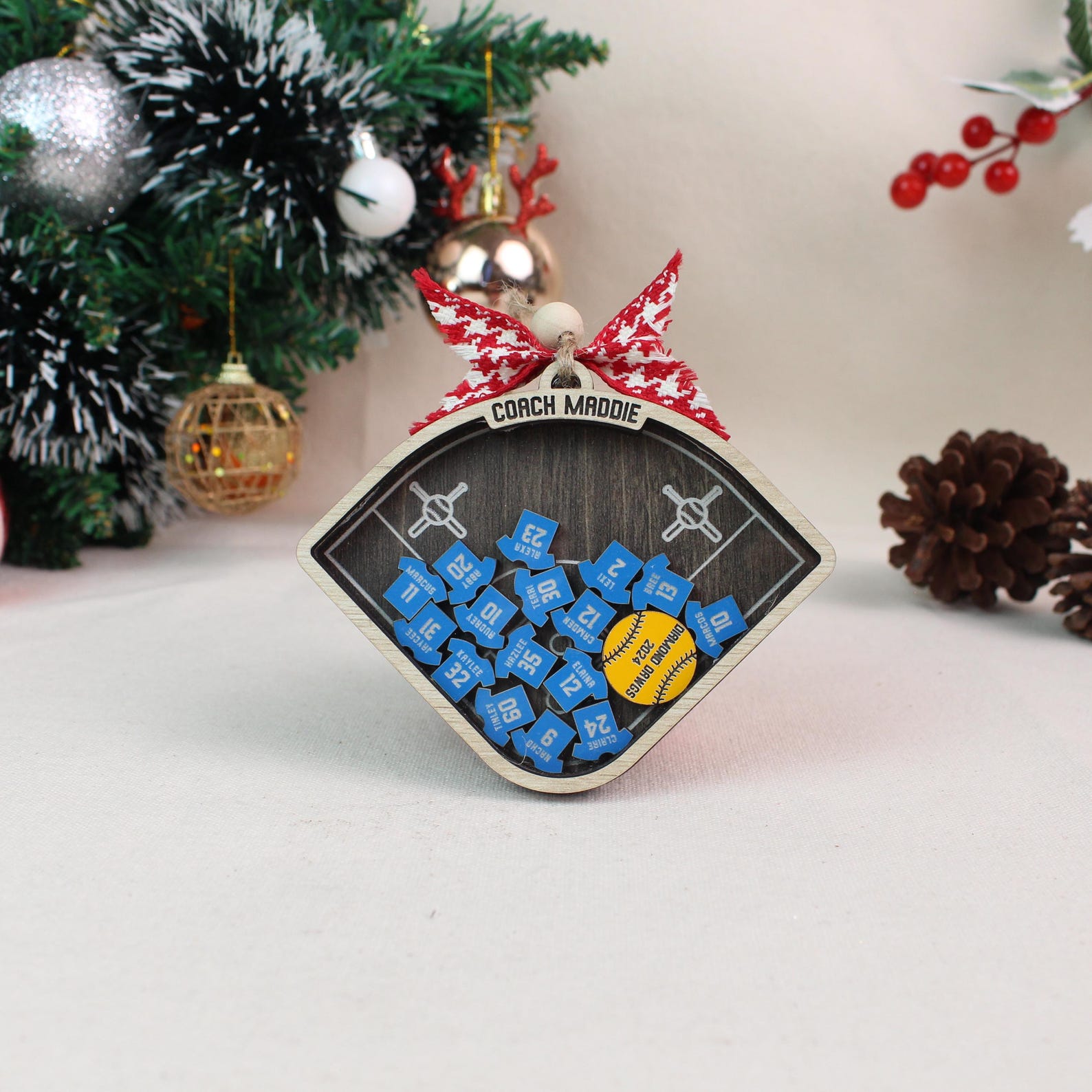 Personalized Baseball Softball Shaker Ornament, Custom Team Gift, End ...