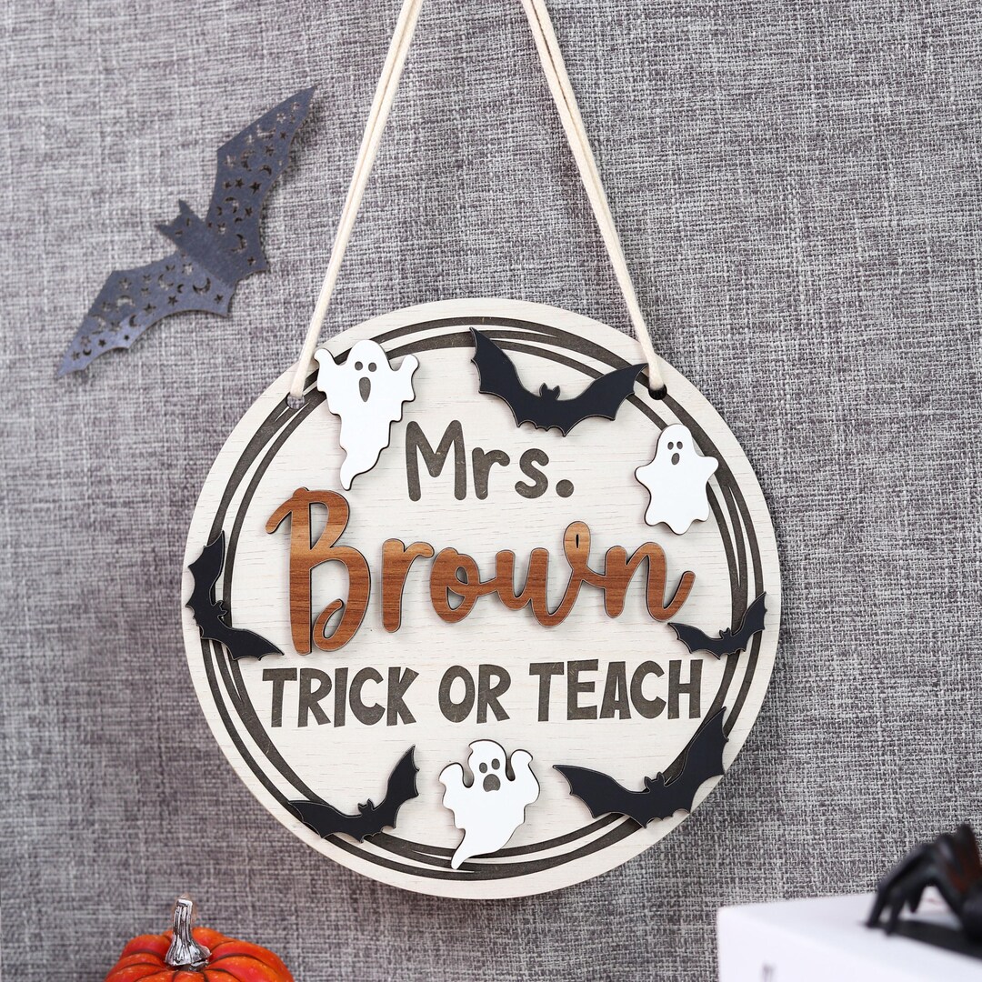 Halloween Teacher Gifts, 3D Teacher Door Sign, Teacher Halloween ...
