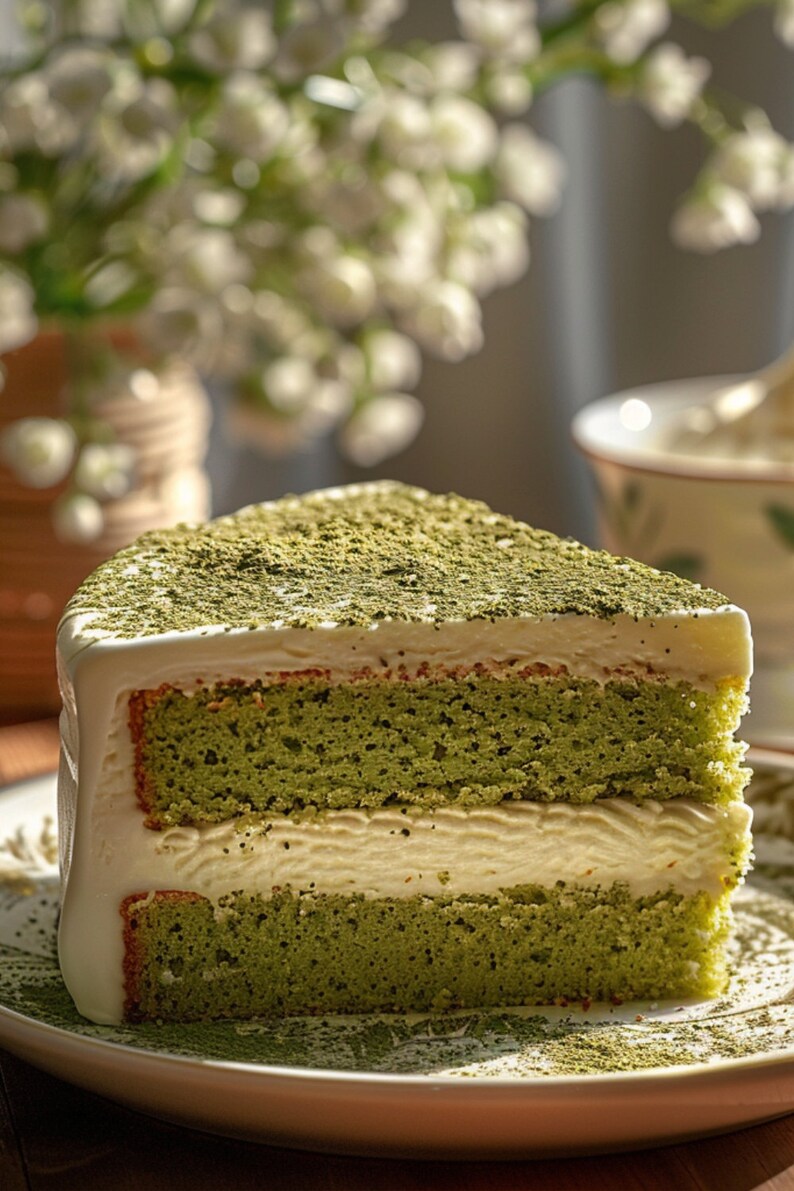 The Best Recipe for Green Tea Matcha Cake With Cream Pdf - Etsy