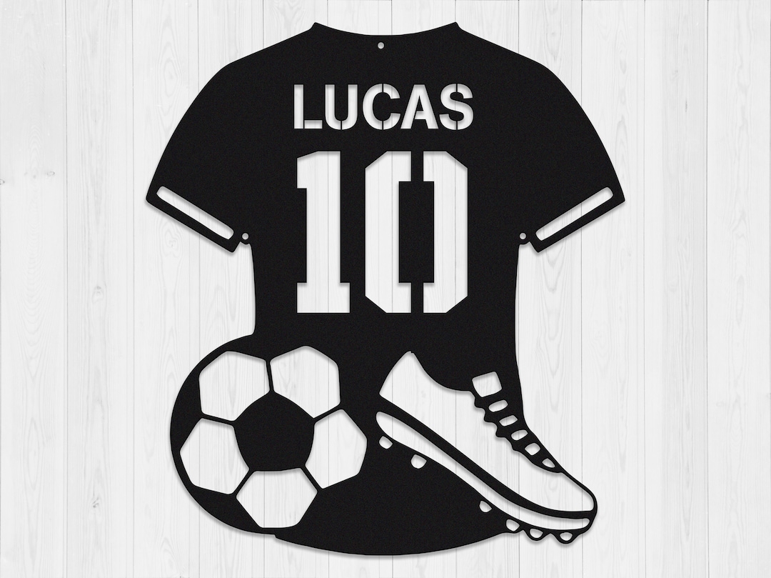 Letrero de metal de fútbol de fútbol personalizado arte de - Etsy España