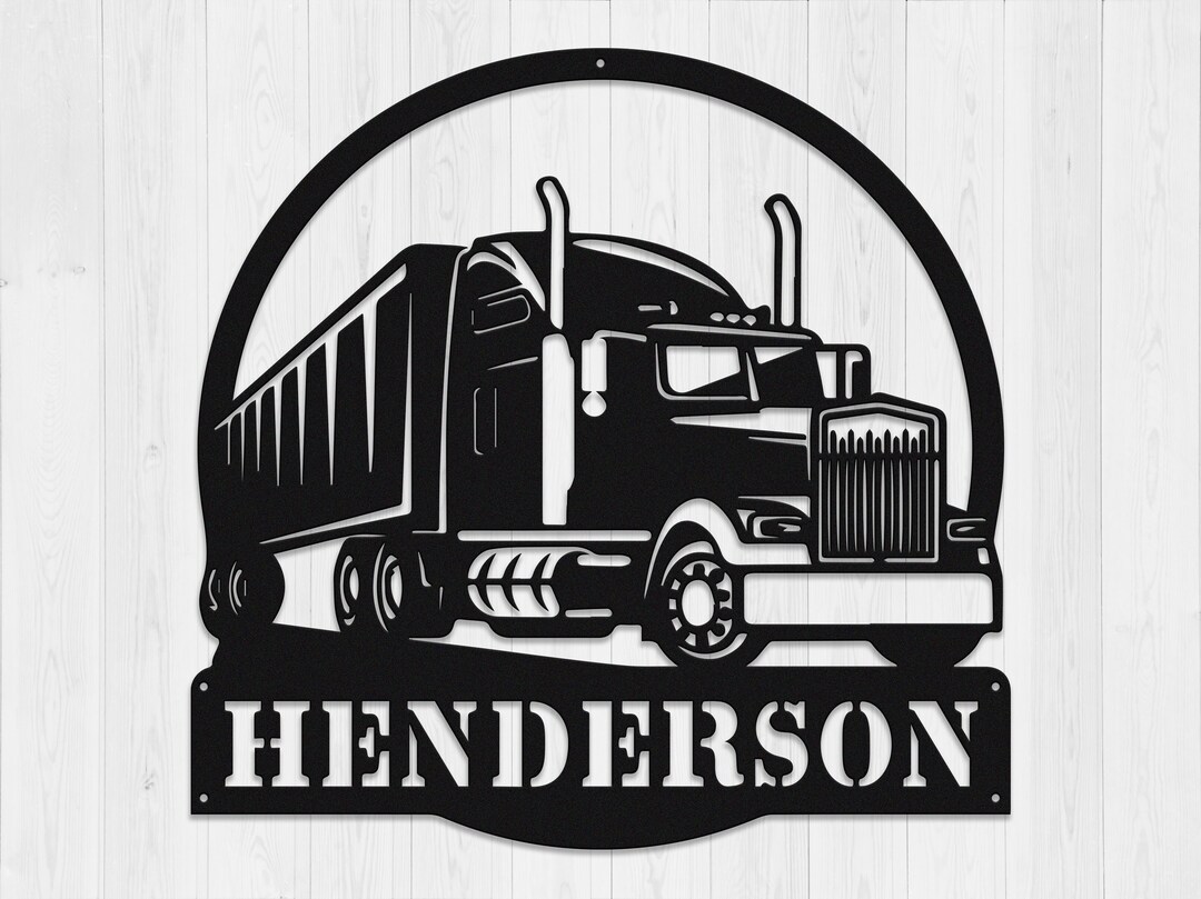 Custom Truck Driver Name Sign, Semi Truck Wall Sign, Trucker Gift ...