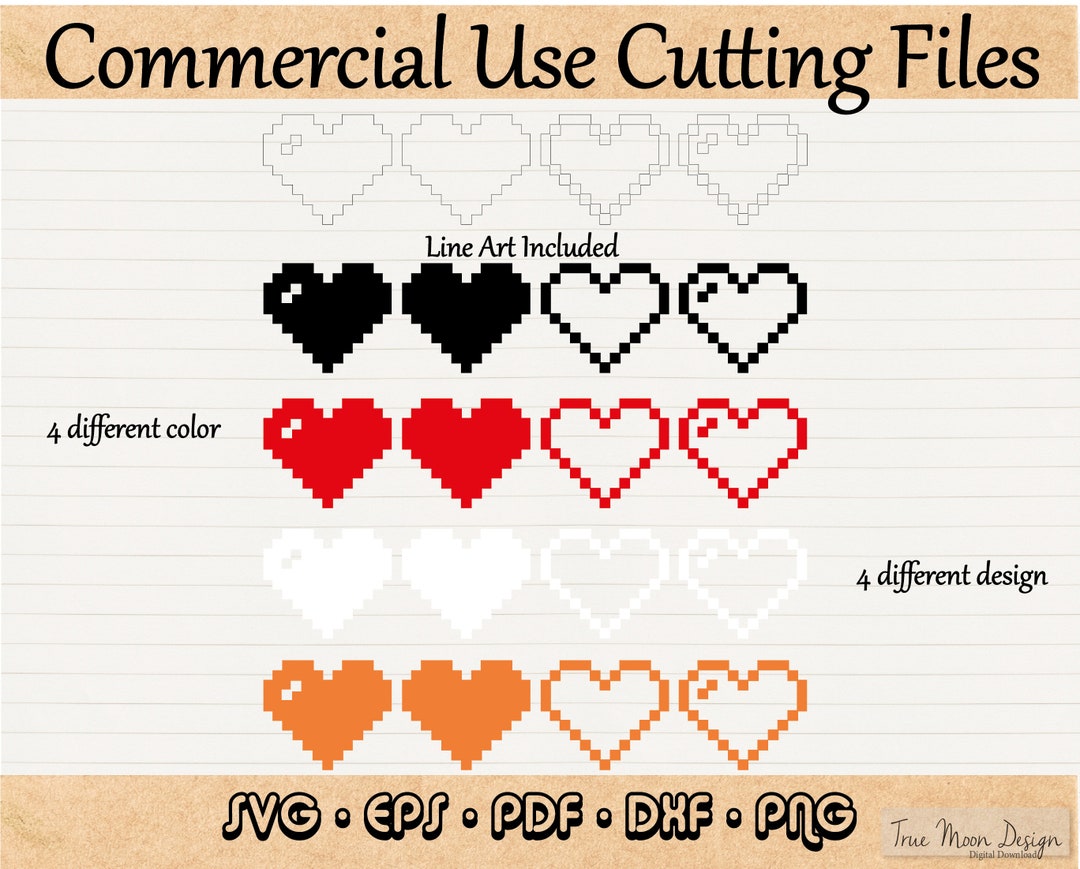 Hearts Svg Cricut Cut Files Silhouette and Line Art T - Etsy