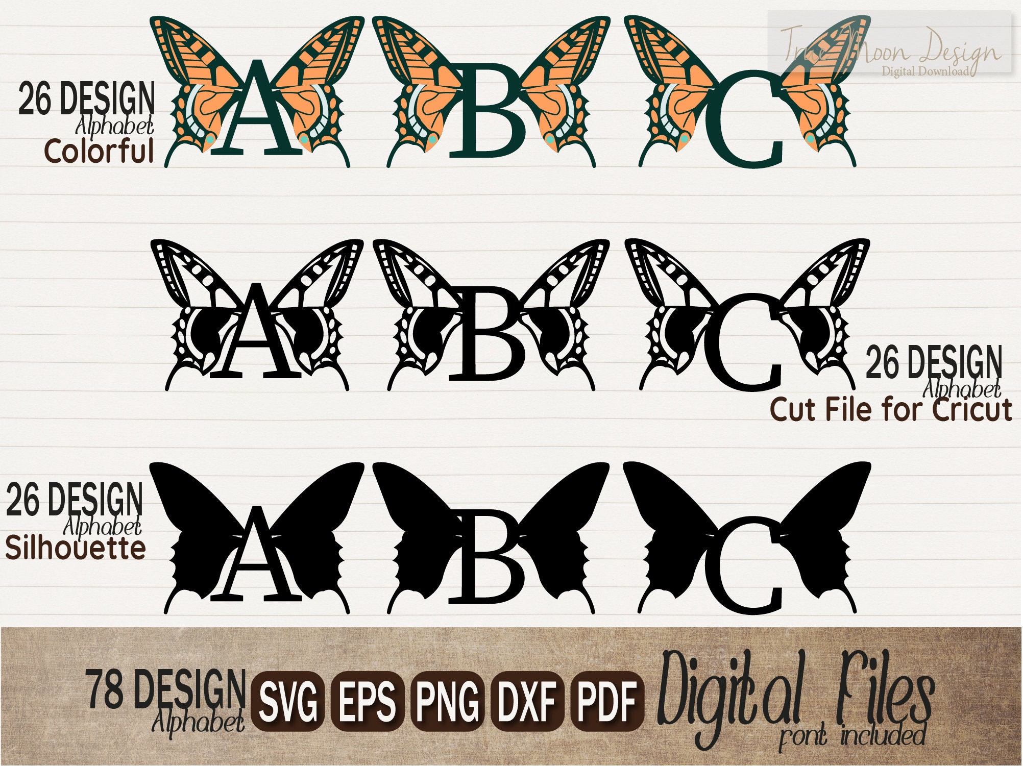 78 Svg Eps Alphabet Abc Silhouette Colorful Digital Files - Etsy