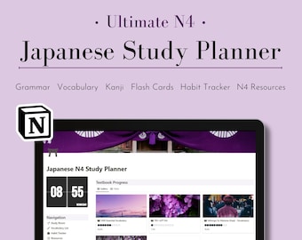Ultimate Japanese N2 Study Planner (try/sou Matome) Notion Template - Etsy