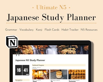 Ultimate Japanese N2 Study Planner (try/sou Matome) Notion Template - Etsy