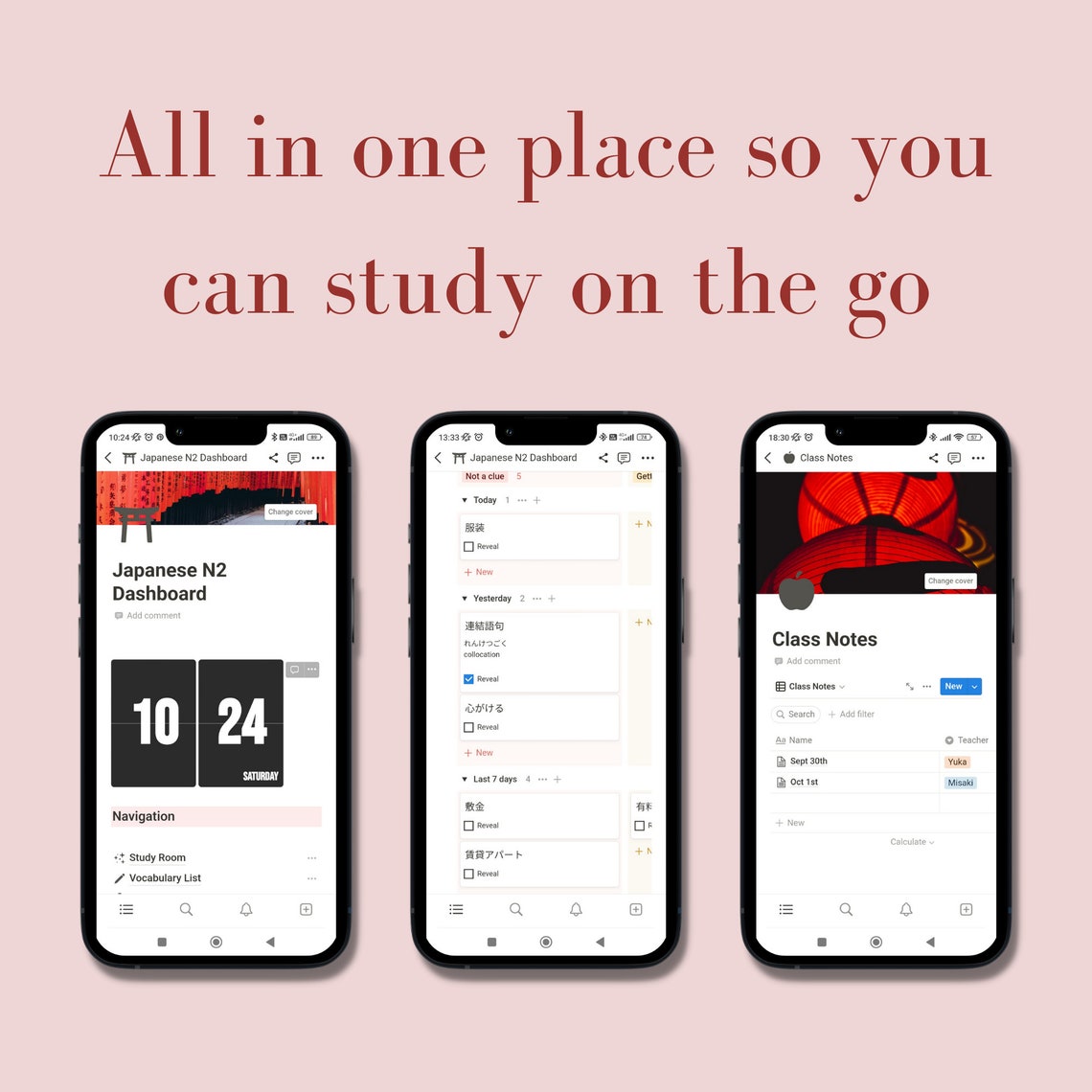 Ultimate Japanese N2 Study Planner (try/sou Matome) Notion Template - Etsy