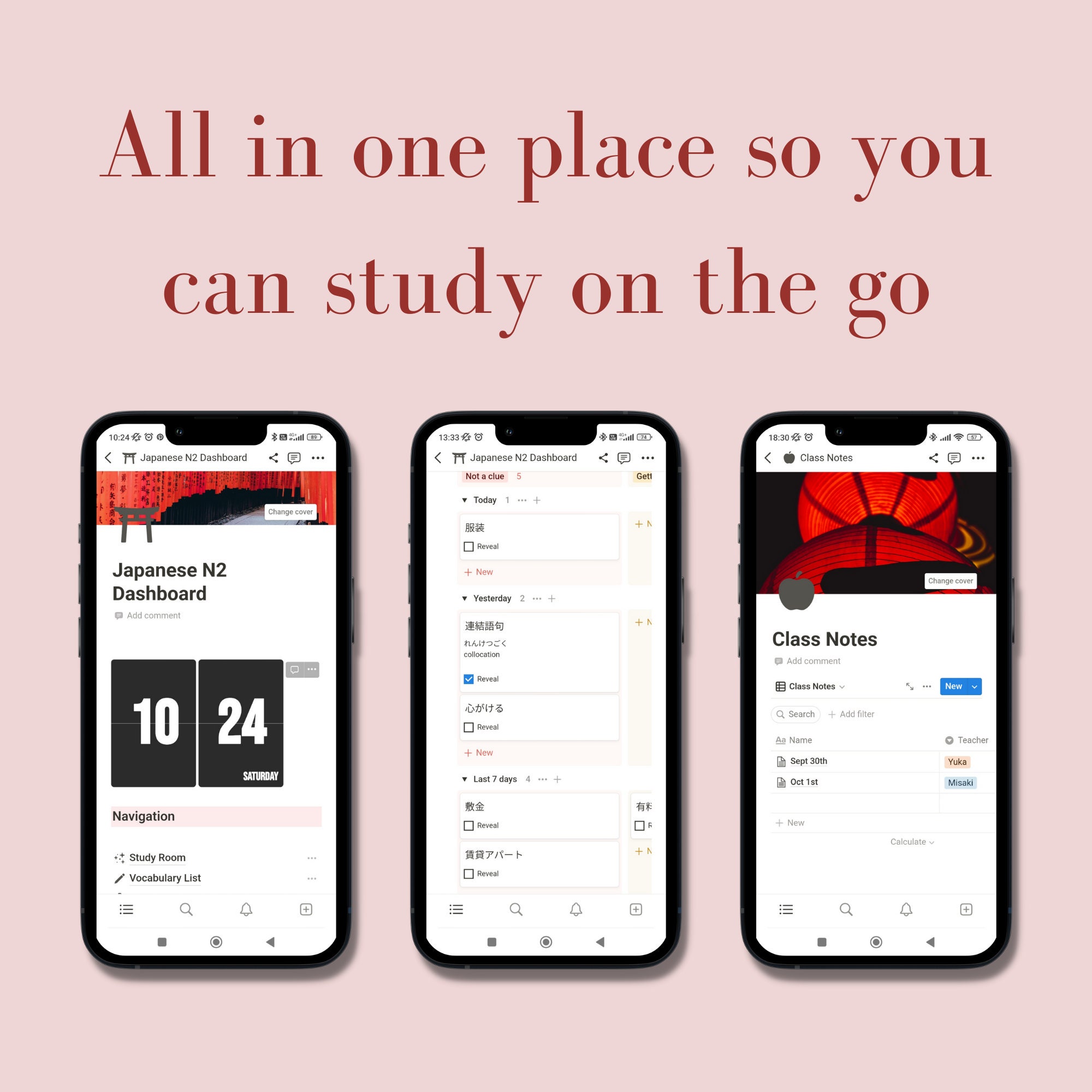 Ultimate Japanese N2 Study Planner (try/sou Matome) Notion Template - Etsy