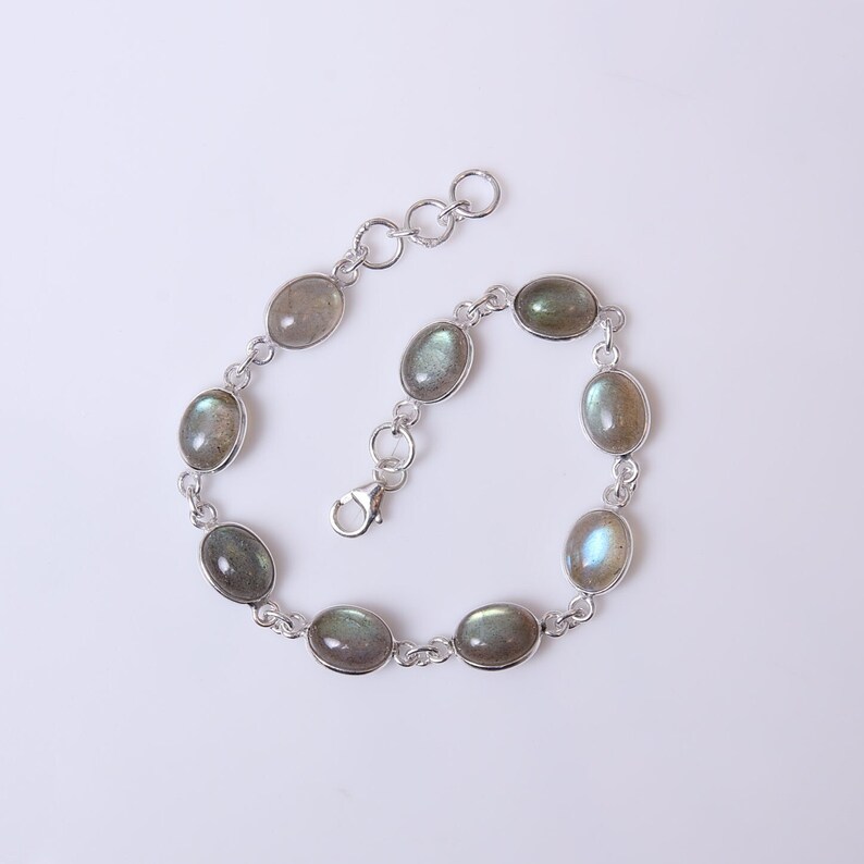 Labradorite Bracelet / 925 Sterling Silver Bracelet / Gemstone Bracelet ...