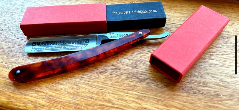 Red Textured Paper Traditionally Made Straight Razor Box, Fits 5/8” & 6 ...
