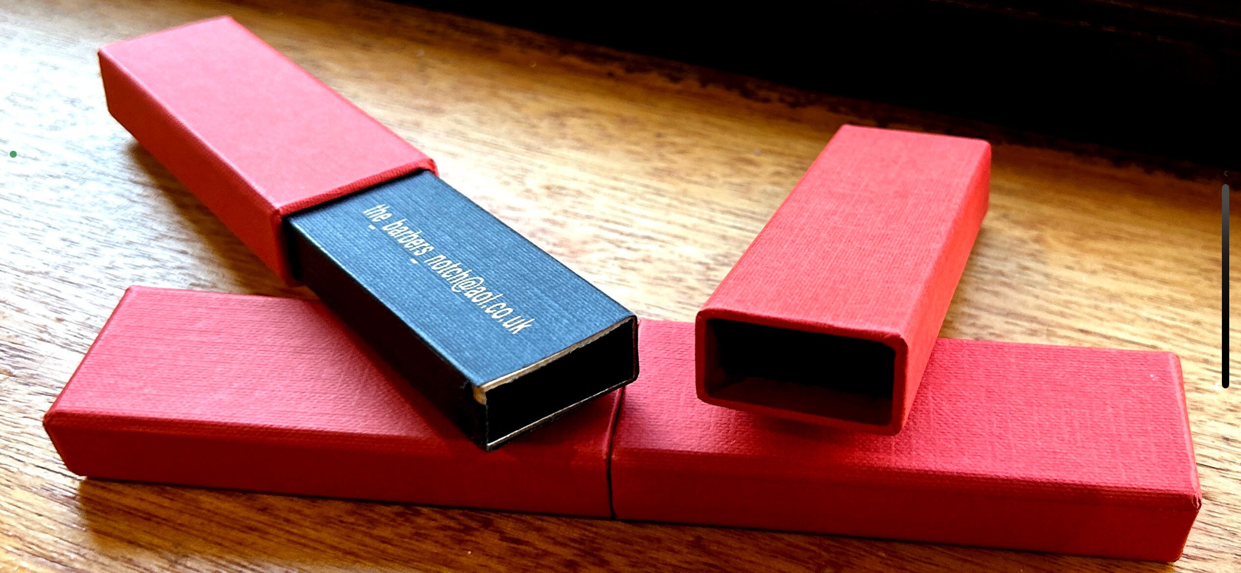 Red Textured Paper Traditionally Made Straight Razor Box, Fits 5/8” & 6 ...