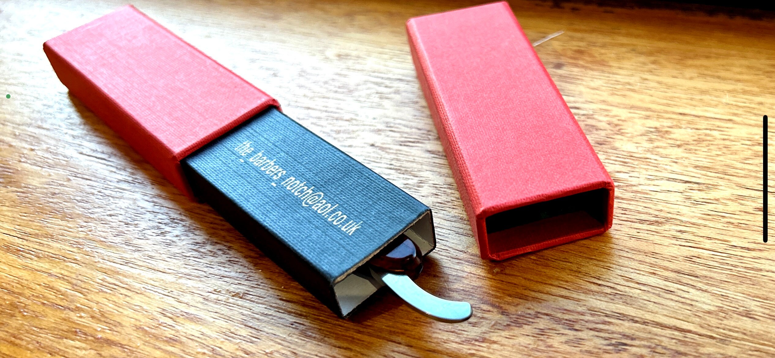Red Textured Paper Traditionally Made Straight Razor Box, Fits 5/8” & 6 ...