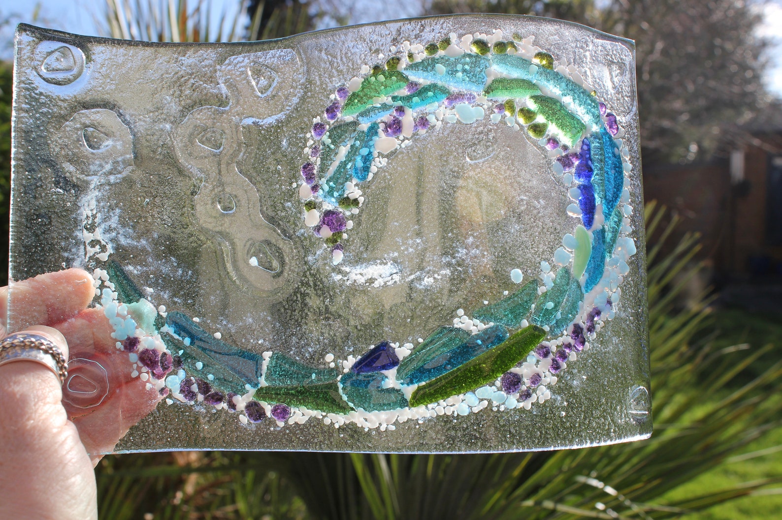 Crested Wave Fused Glass, Katsushika Hokusai's Wave, Stand Alone Glass ...