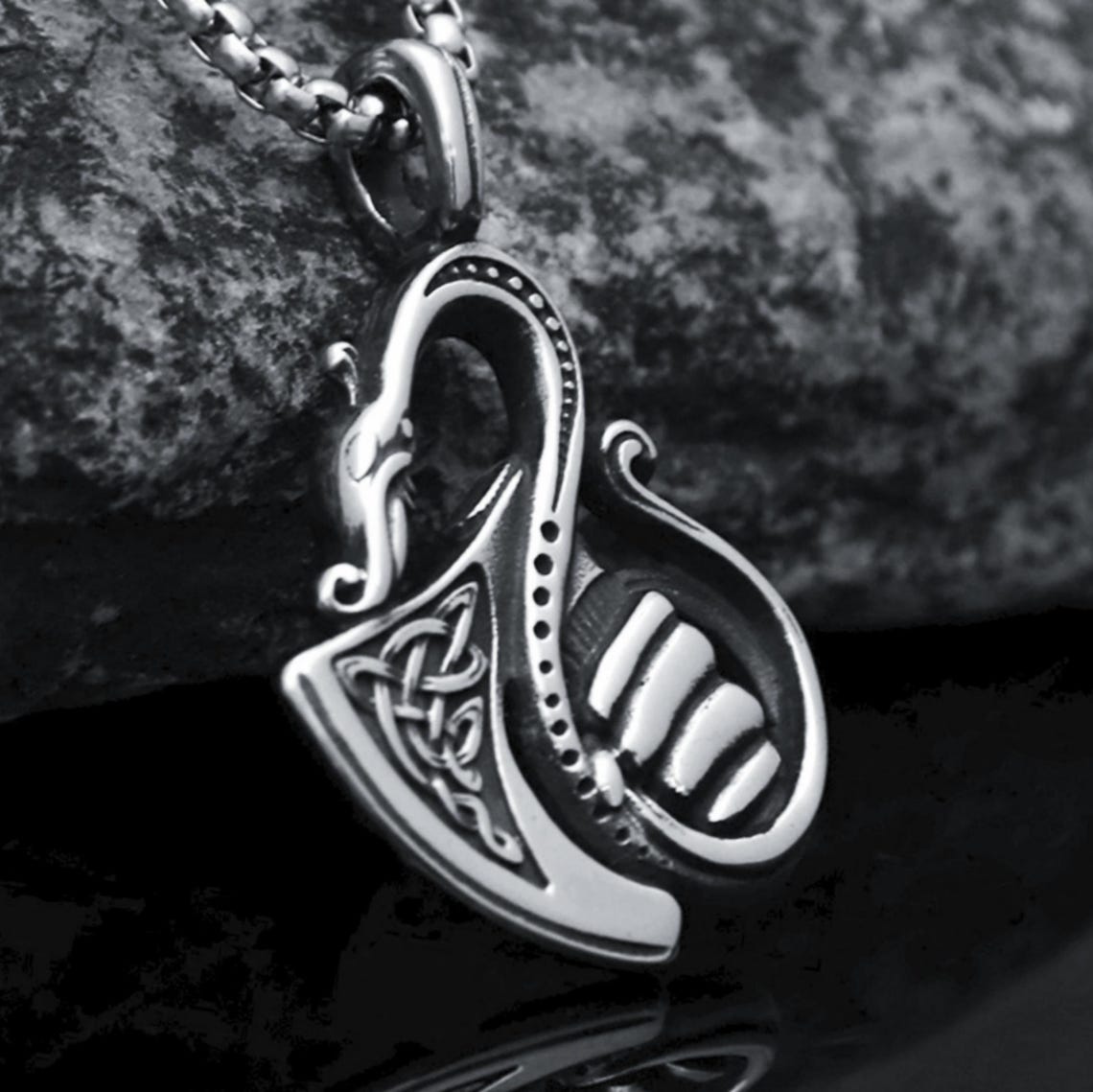 Nordic Viking Necklace/double Sided Engaved Thor Hammer With Valknut ...