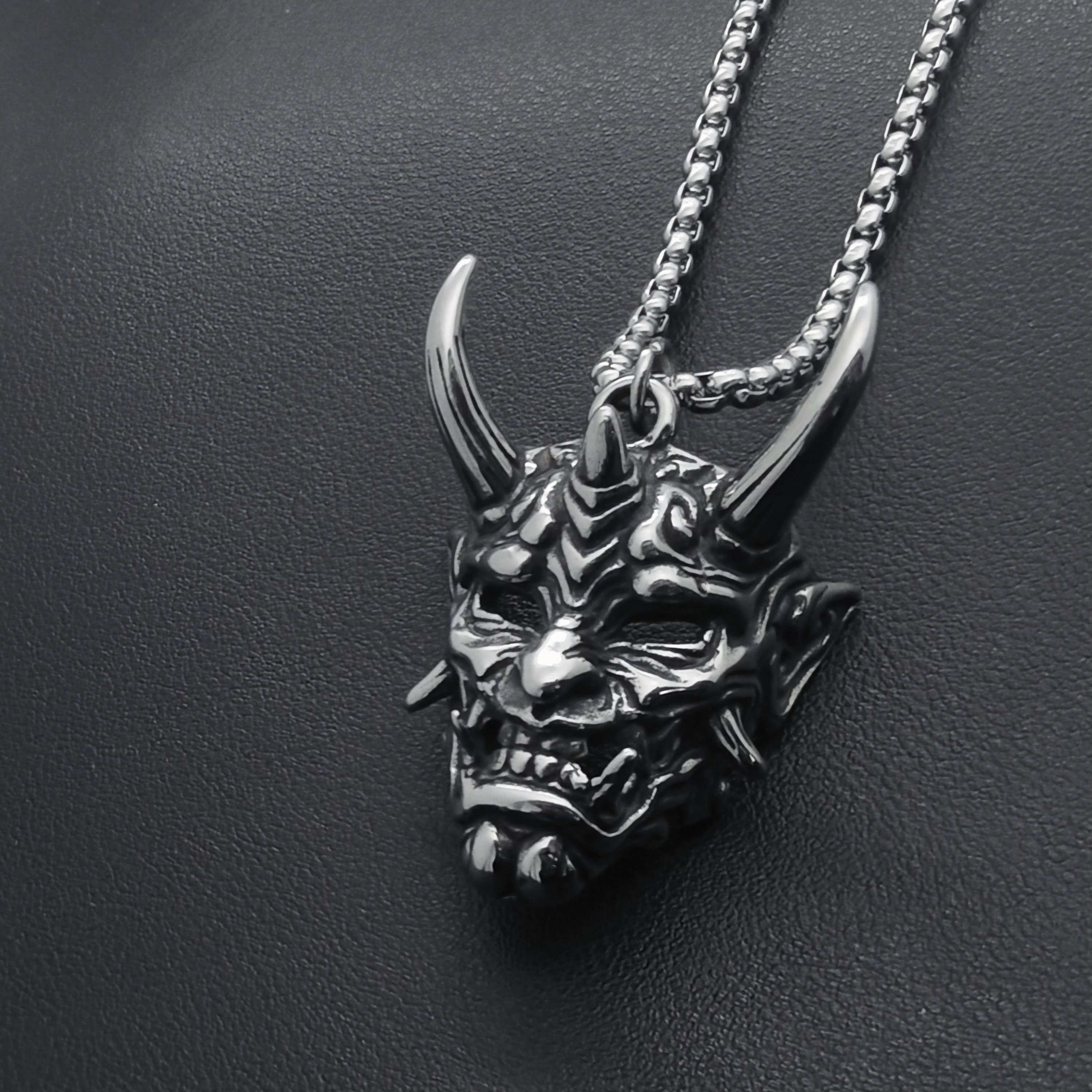 Large Evil Oni Noh Hannya Mask Pendant/japanese Prajna - Etsy